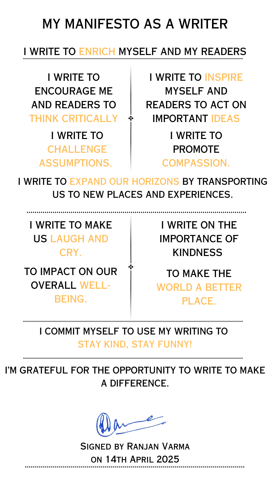 My Writers Manifesto: Values & Commitment - Lab Studio Library